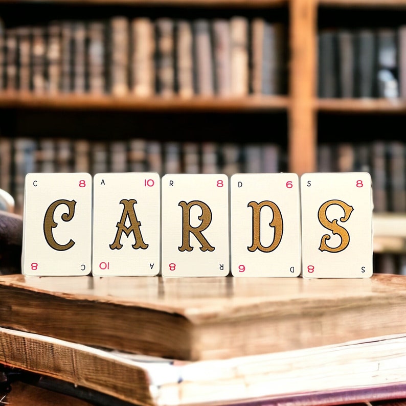 Rare Vintage Gold Lexicon Alphabet Letter Playing Cards, Flatlay Props ...