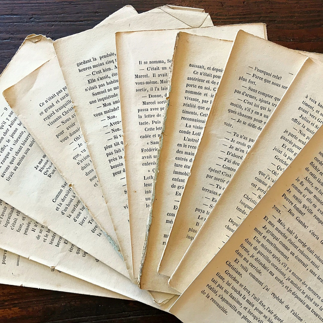 Small Antique French Book Pages From the 1850s, 19th Century Vintage ...