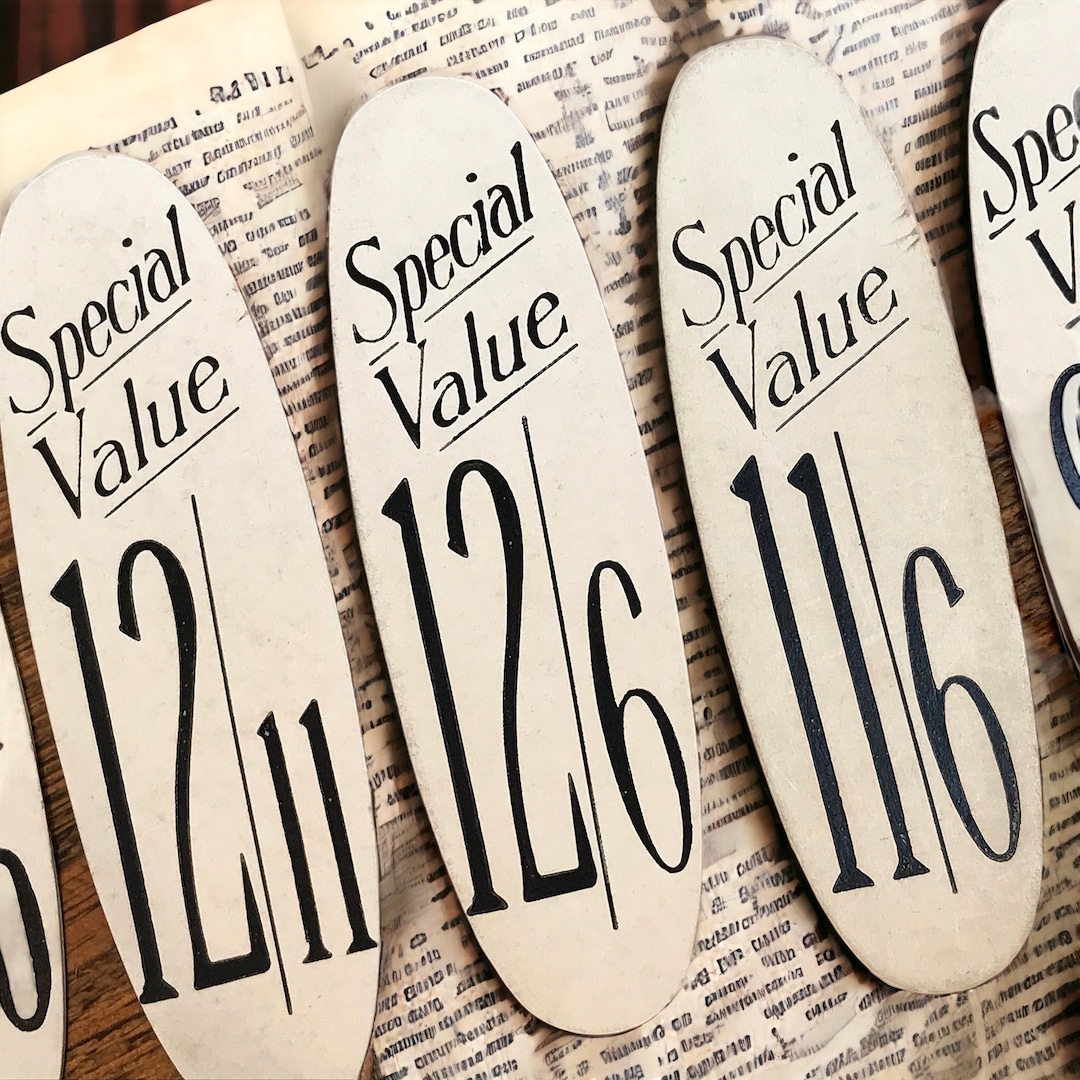 Vintage Special Value Shop Price Labels, Pre Decimal Pounds Shillings ...