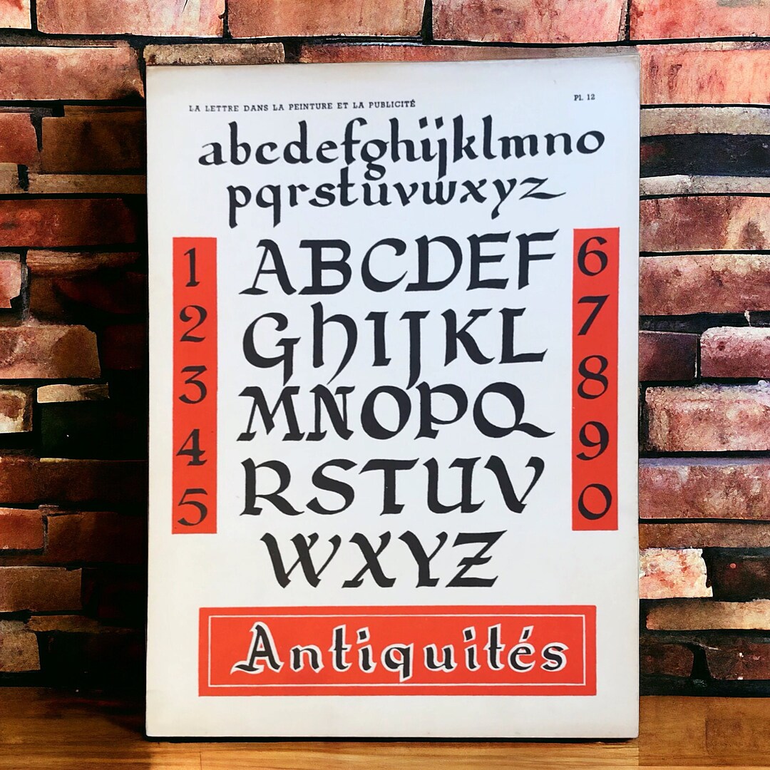 French Alphabet Print to Frame and Display, Vintage Typography, Graphic ...