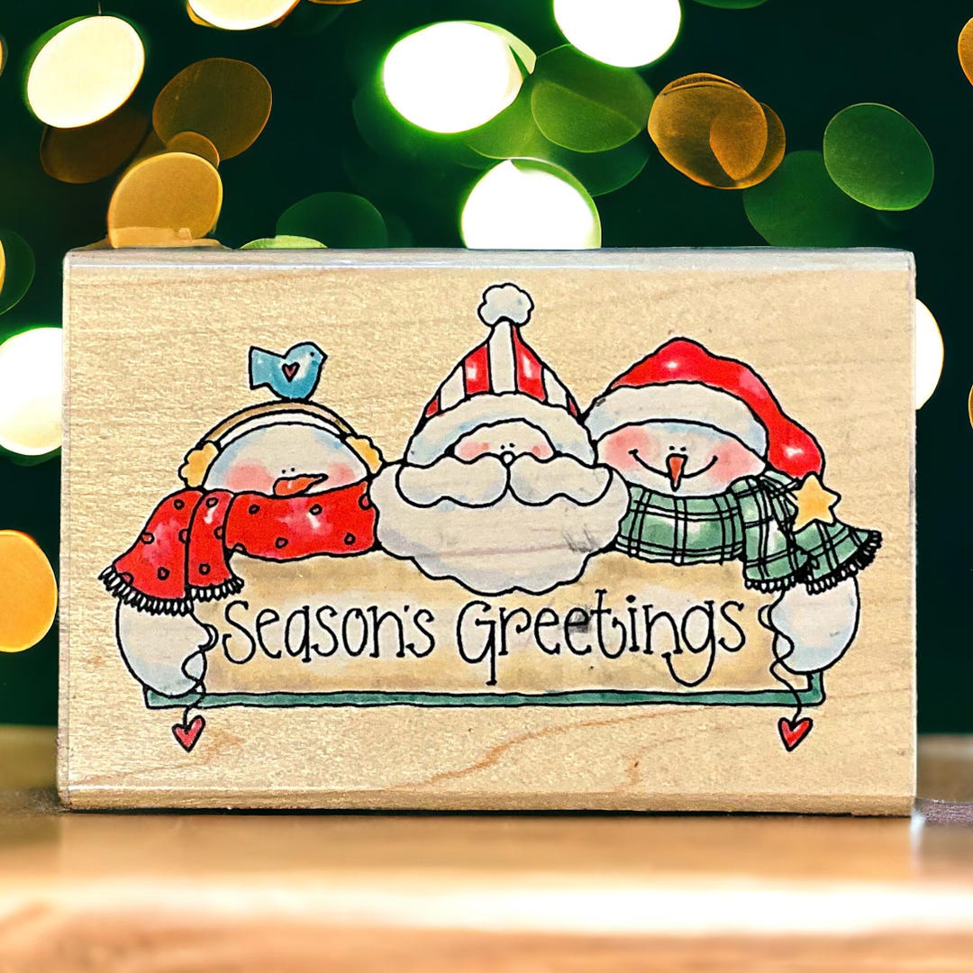 Vintage Santa and Friends Rubber Stamp by Penny Black, Used and Wood ...