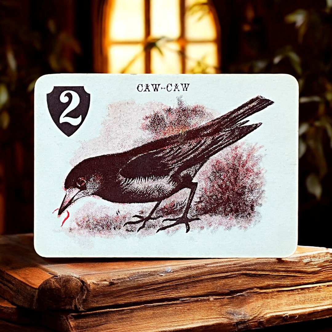 Vintage Crow Playing Card for Halloween From a Game of Animal Grab by ...