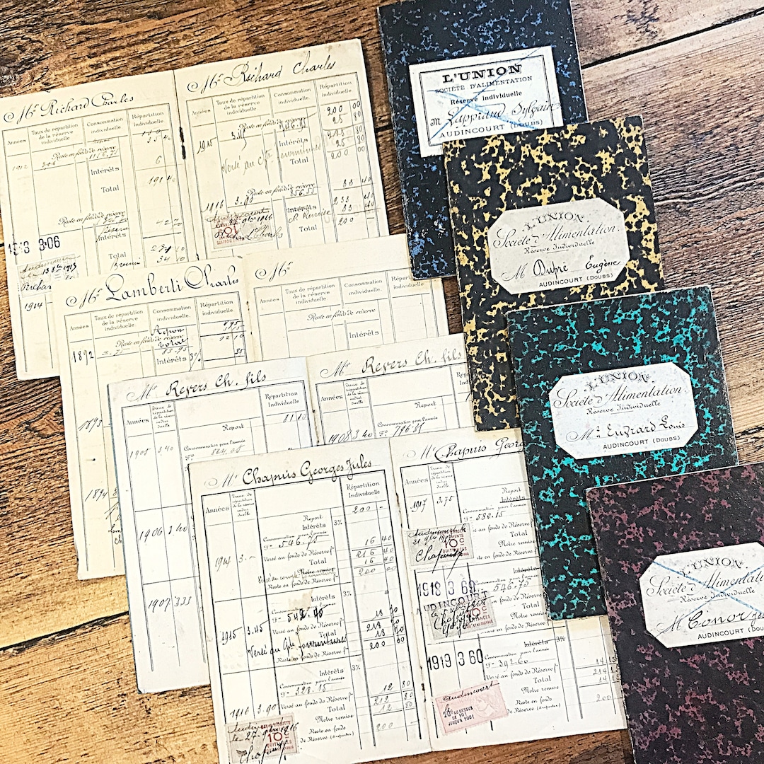 Antique French Savings Account Book, Personal Investment Ledger ...