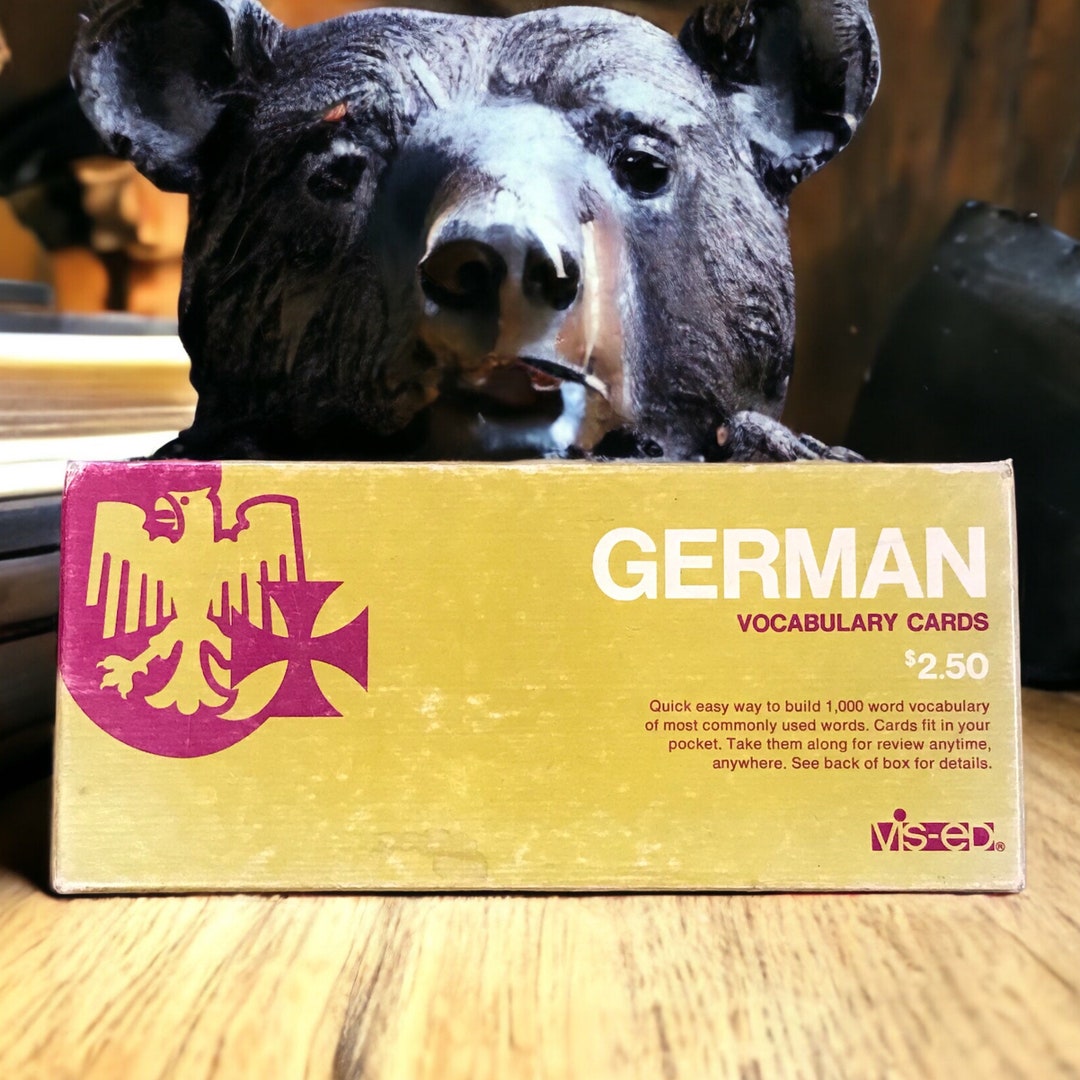 Vintage German Vocabulary Cards Ephemera Pack of 25 Words, Use as ...