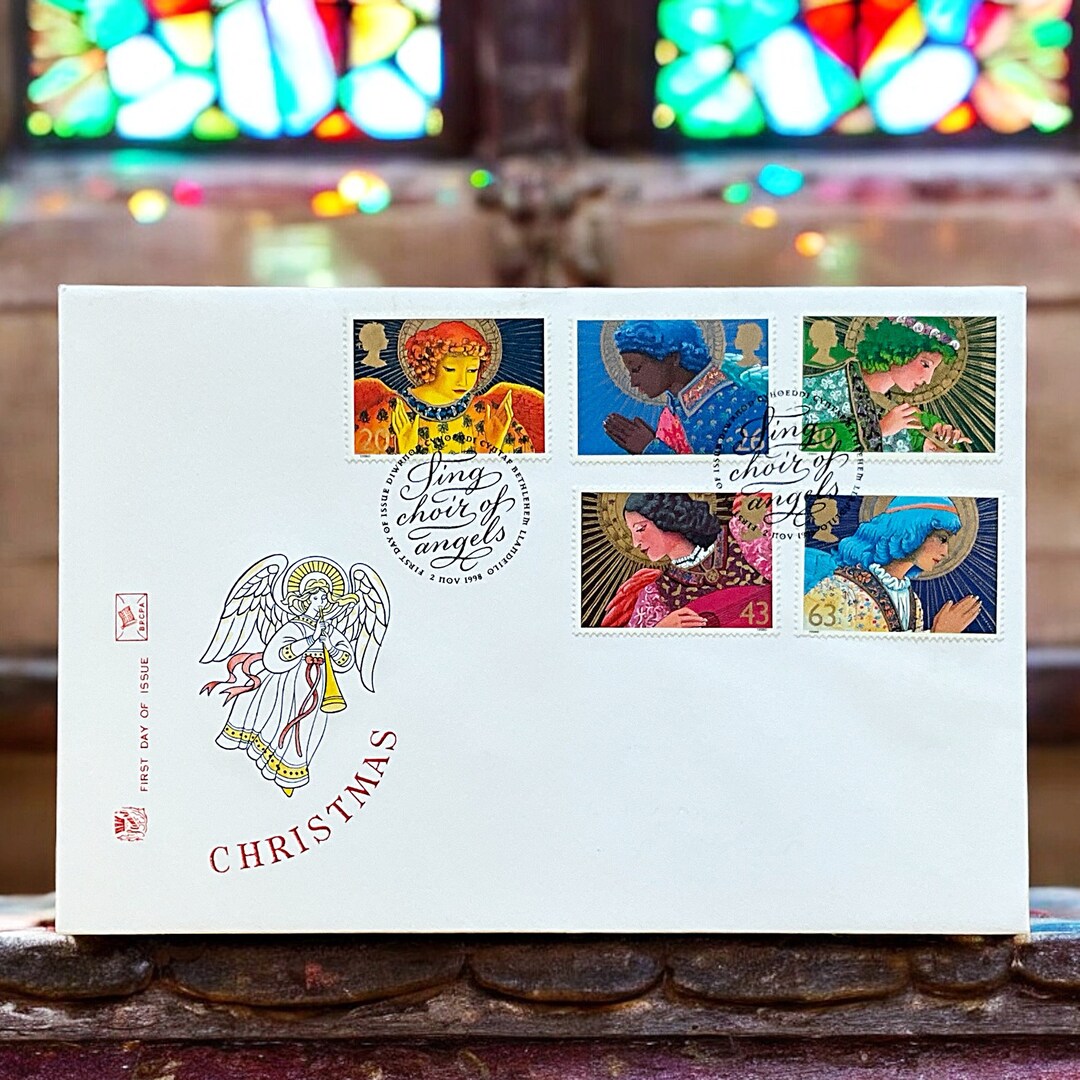 Vintage Christmas Angels 1988 First Day Cover by Stuart, Beautiful ...