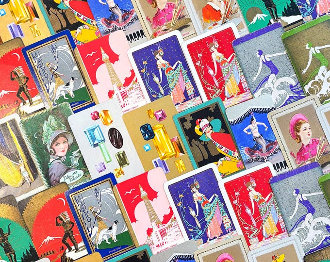 Art Deco Playing Cards for Junk Journals and Scrapbooks, Mixed Media ...