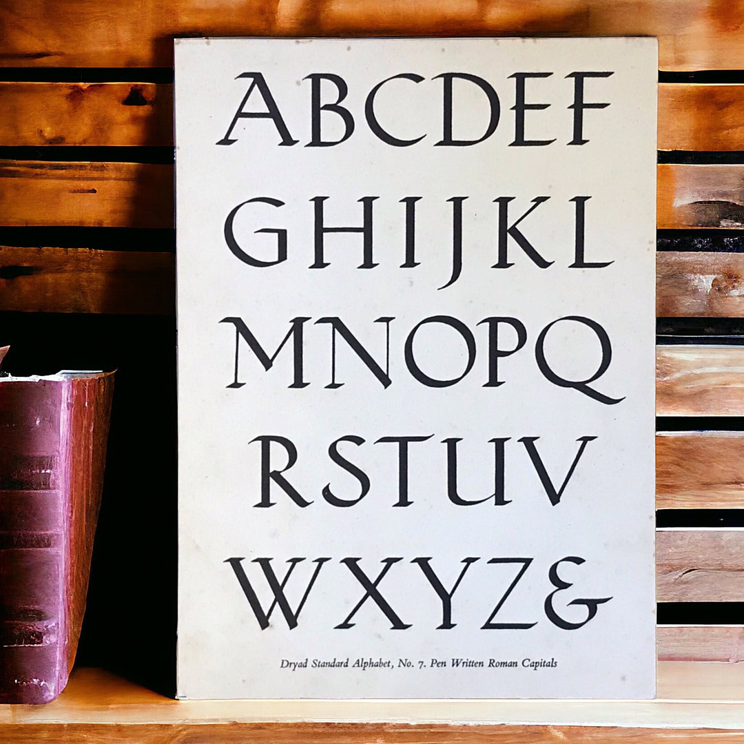 Vintage Dryad Standard Alphabet Lettering Card for Display, an Example ...