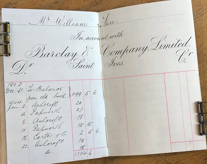 Vintage Bank Statement Pass Book From the Late 1800s, Cased Banking ...