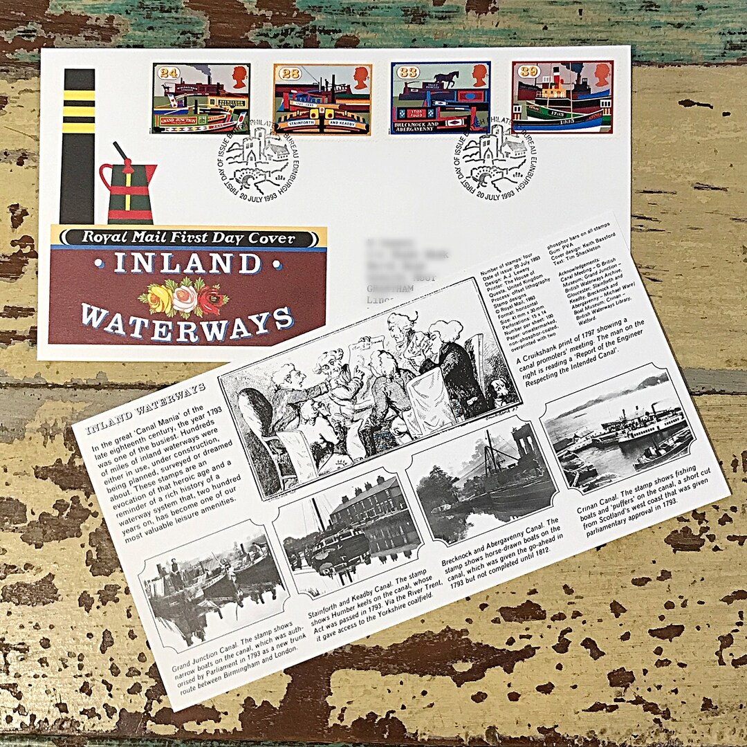 Royal Mail Inland Waterways First Day Cover, Vintage FDC With Four ...