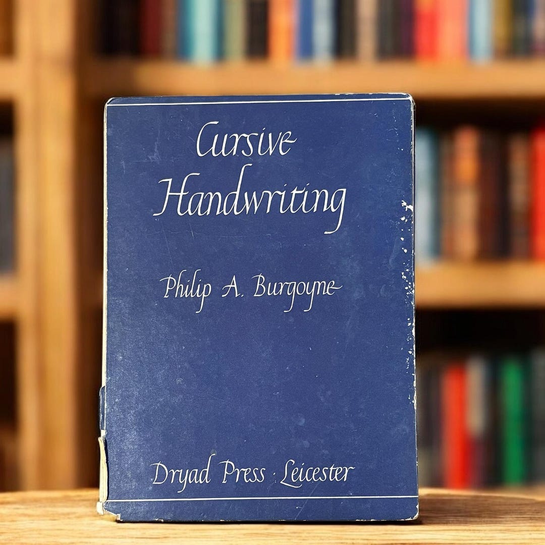 Vintage Book of Cursive Handwriting by Philip Burgoyne for Dryad Press ...