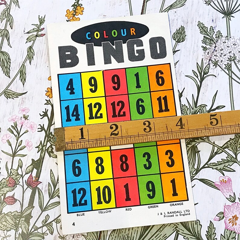 Colour Bingo Cards Pack of Three Vintage Multi Coloured Lotto - Etsy