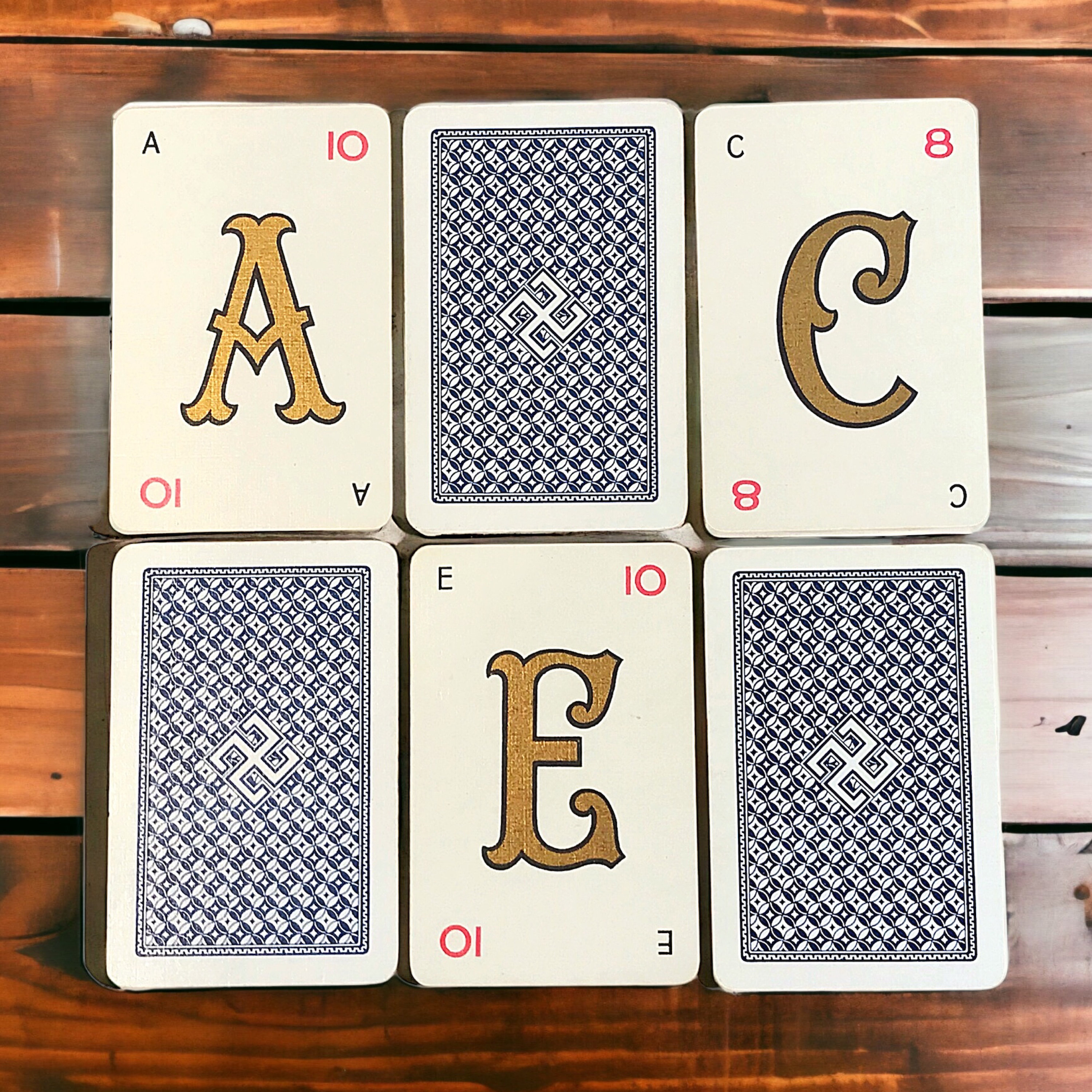 Rare Vintage Gold Lexicon Alphabet Letter Playing Cards, Flatlay Props ...