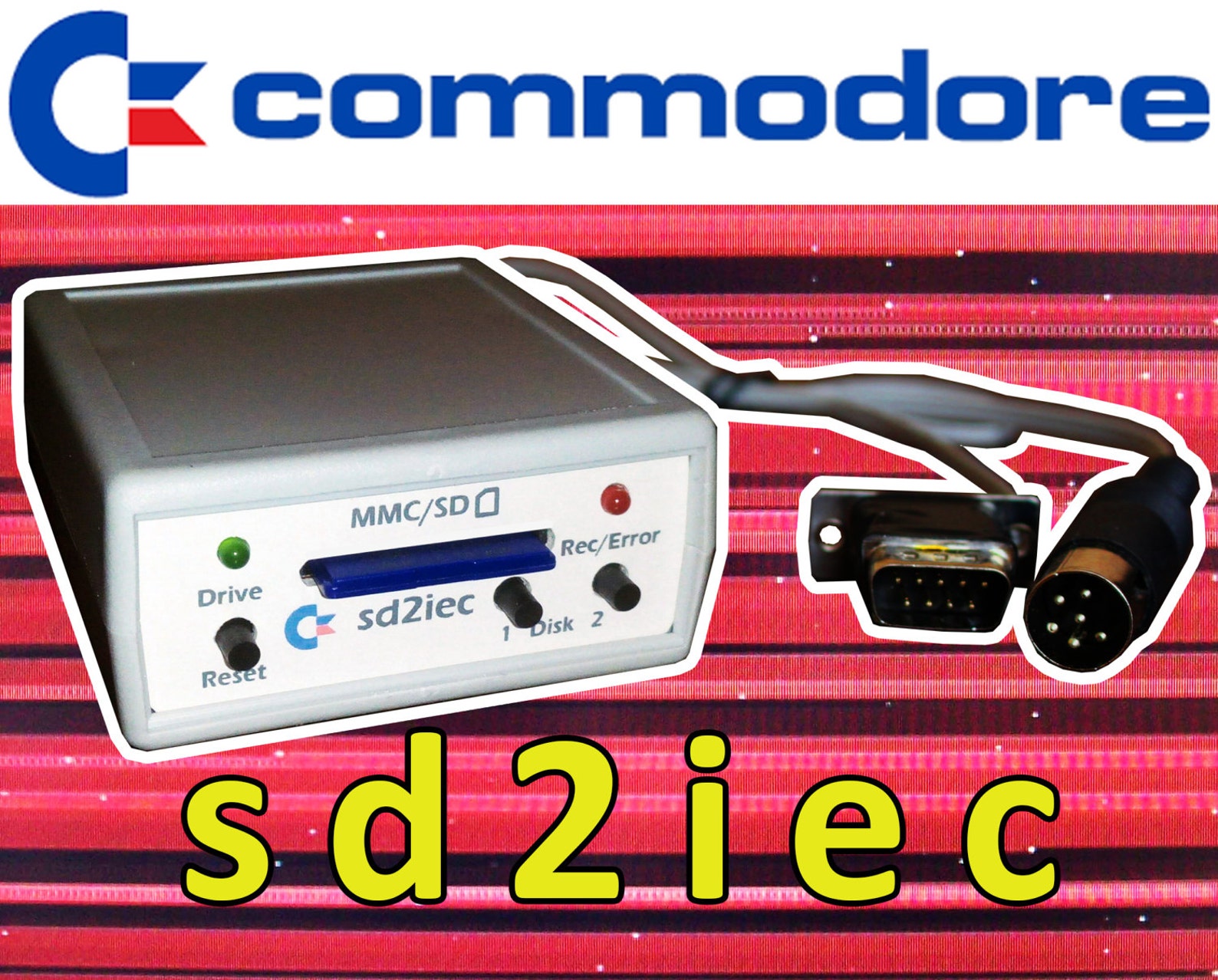 SD2IEC SD Card Reader for Commodore 64 / 128 / VIC ,1541 Disk Drive ...