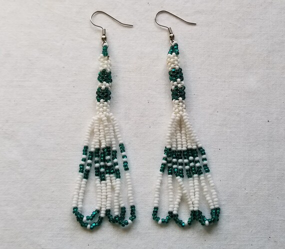 Earrings A-39 Lakota Sioux Native Beaded Peyote Stitch | Etsy
