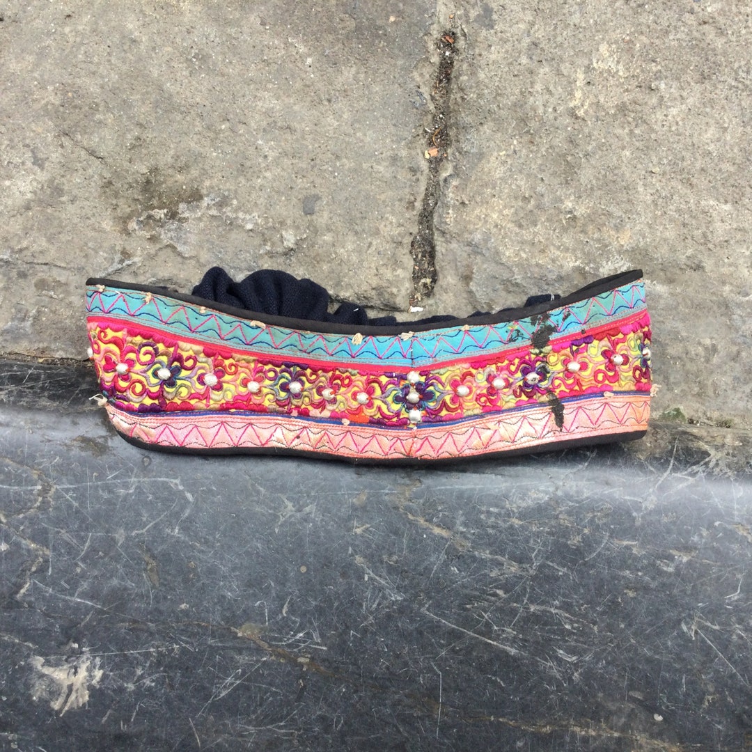 Vintage Tribal Hmong Women Silk,cotton Headband in Dienbien Area,north ...