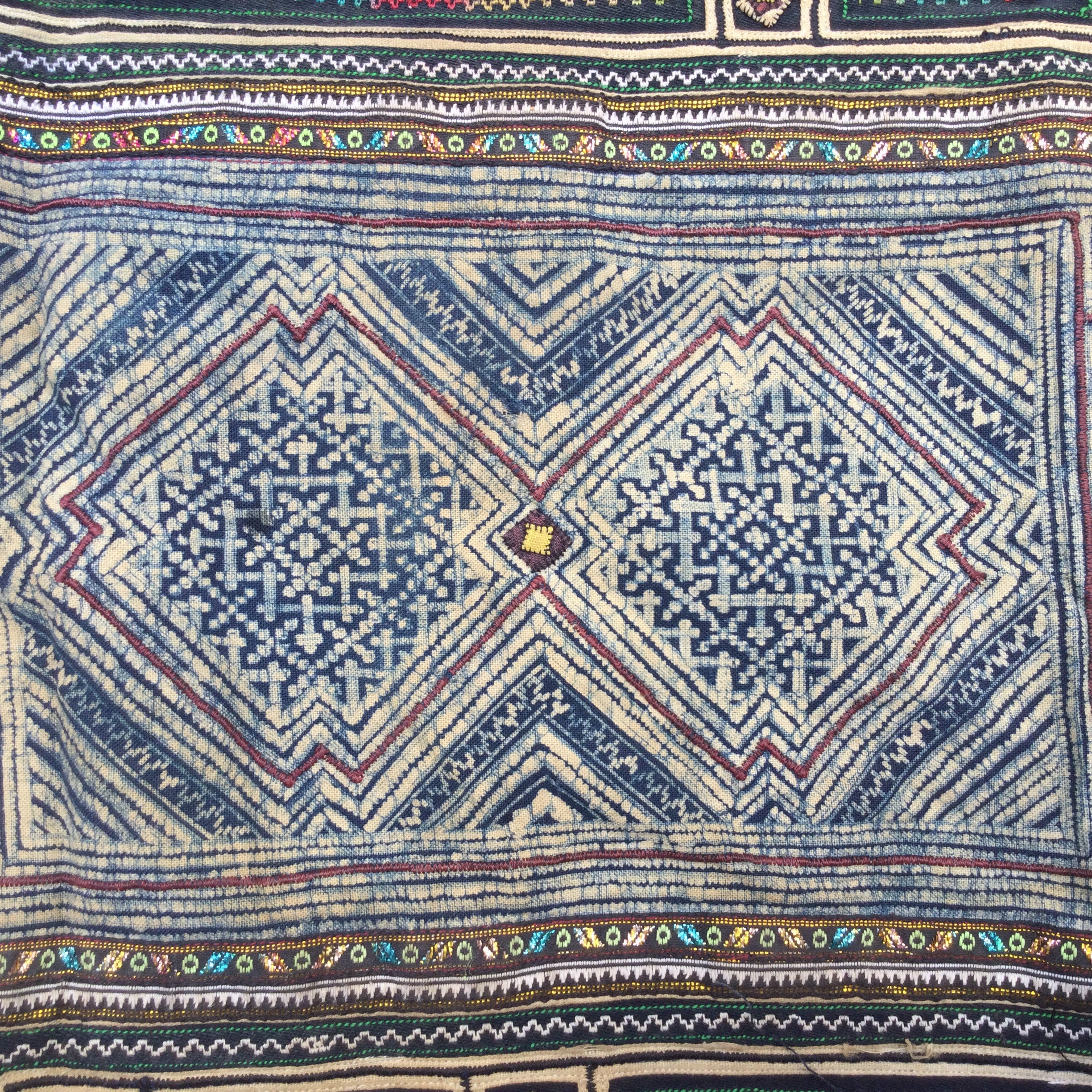 Vintage Tribal Hmong Batik Cotton Fabric in Mu Cang Chai Village,north ...
