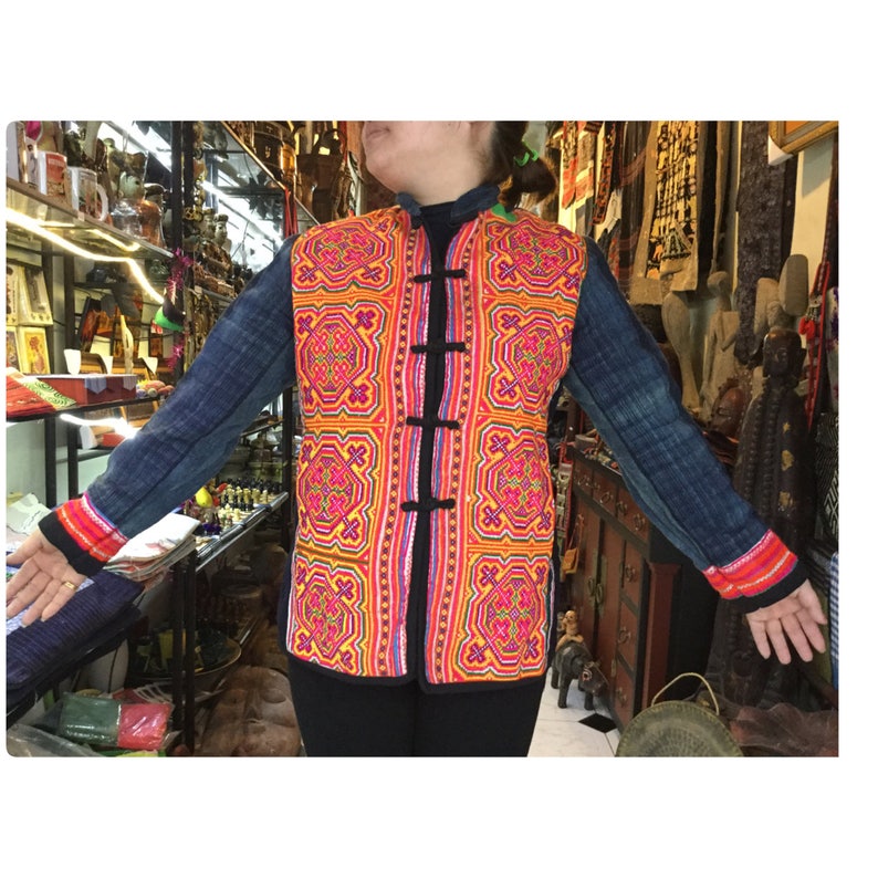 Vintage Handmade Tribal Hmong Embroidered Cotton Women Jacket - Etsy