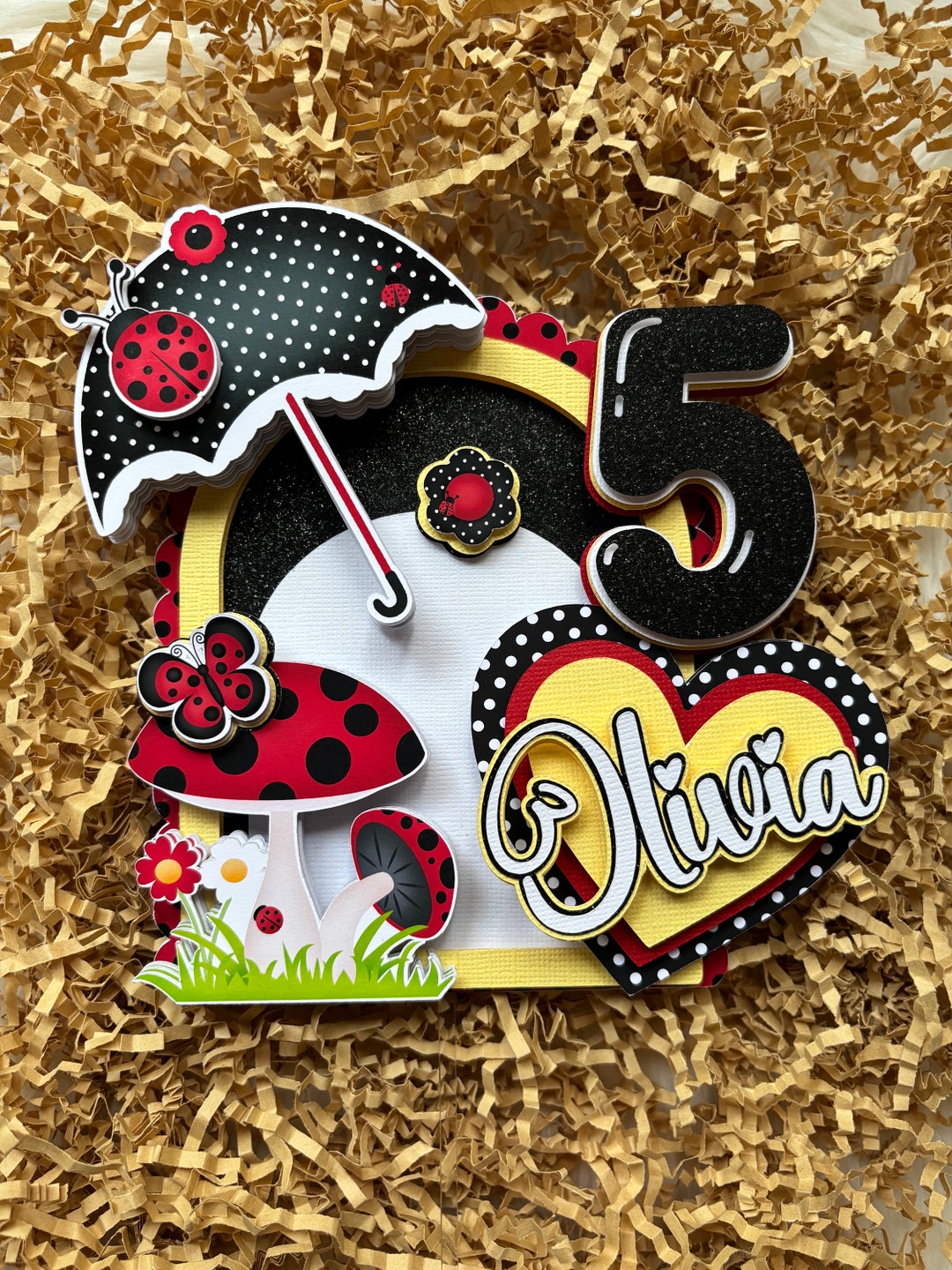 Ladybug Theme 3D Cake Topper - Etsy Australia