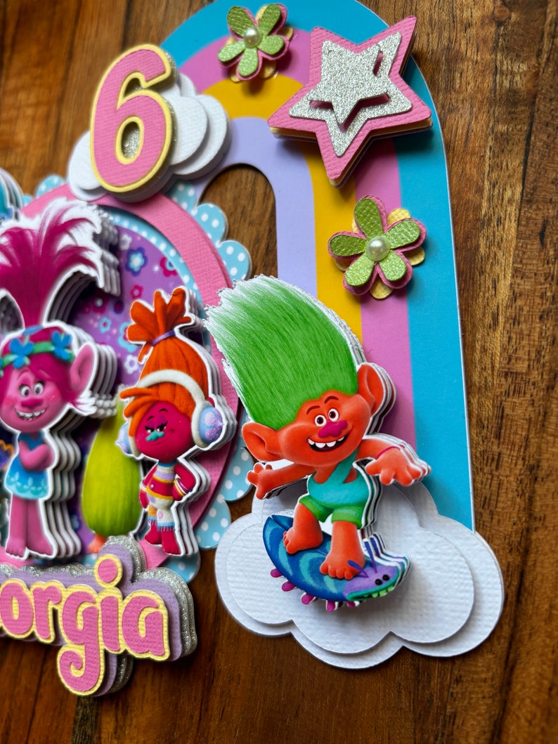 Trolls Cake Topper 3d Cake Topper Trolls Party - Etsy Australia
