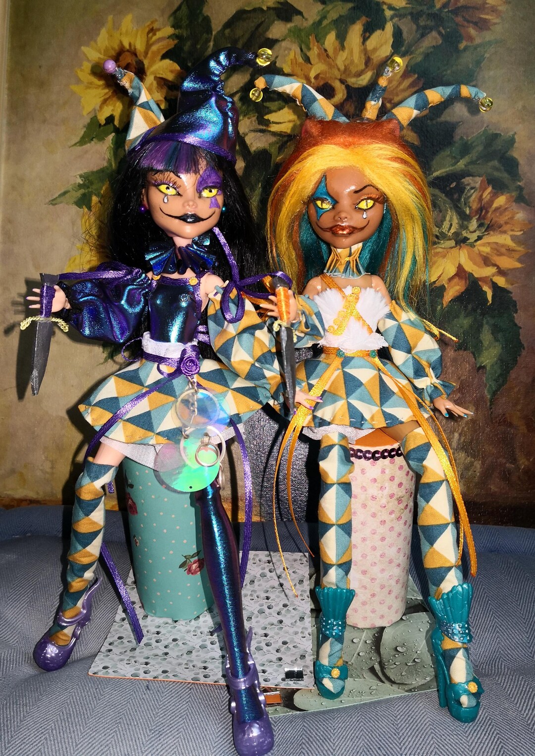 Monster High Dolls Horror HARLEQUIN Jester Joker Repainted OOAK - Etsy