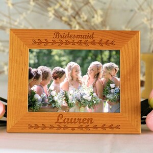 Bridal Party Frame, Custom Picture Frame, Personalized Red Alder Frame ...