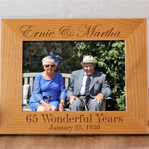 65th Anniversary Photo Frame, Custom Picture Frame, Personalized Red ...