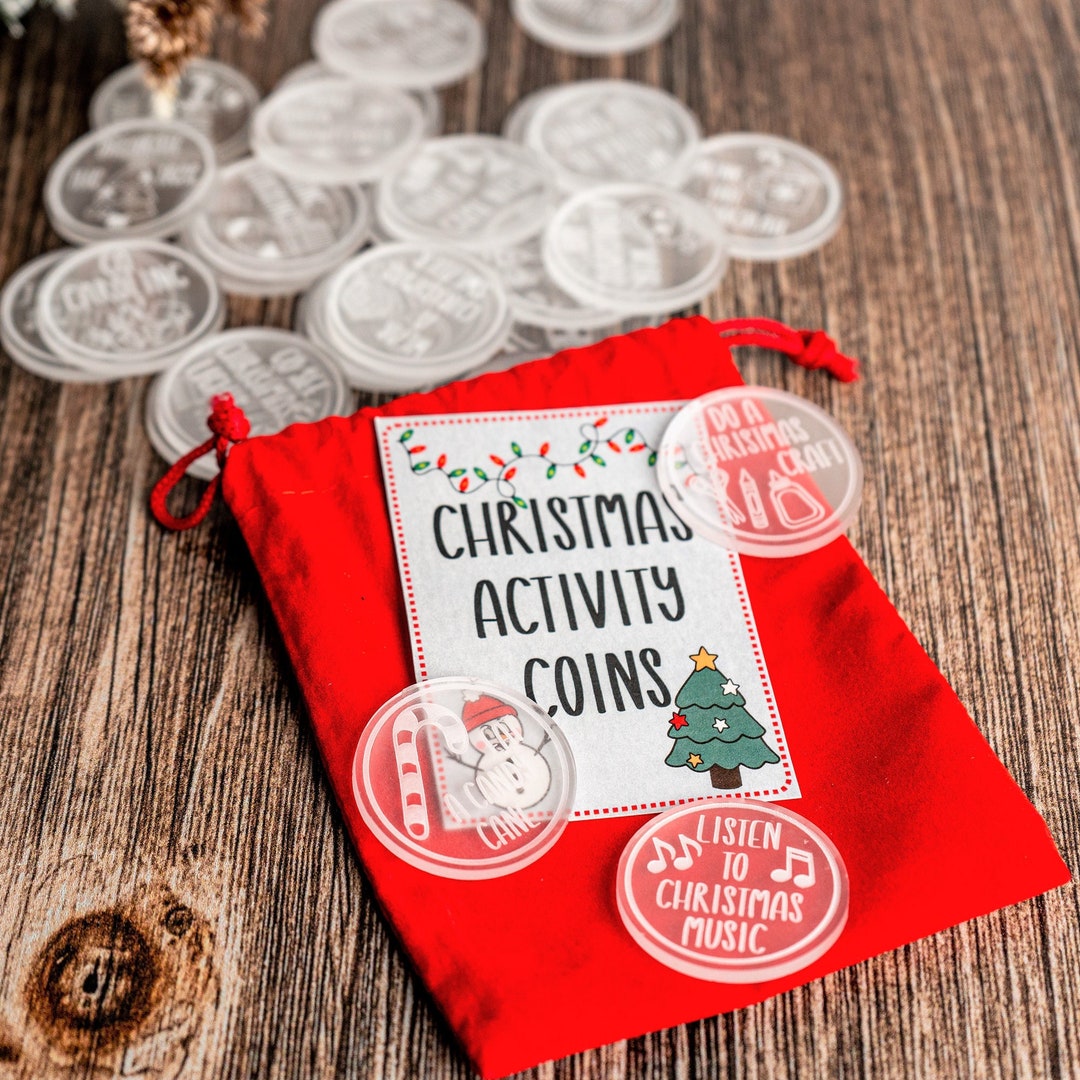 Christmas Activities Advent Calendar Coins, Xmas Activity Tokens for ...