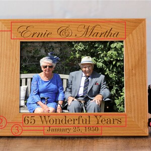 65th Anniversary Photo Frame, Custom Picture Frame, Personalized Red ...