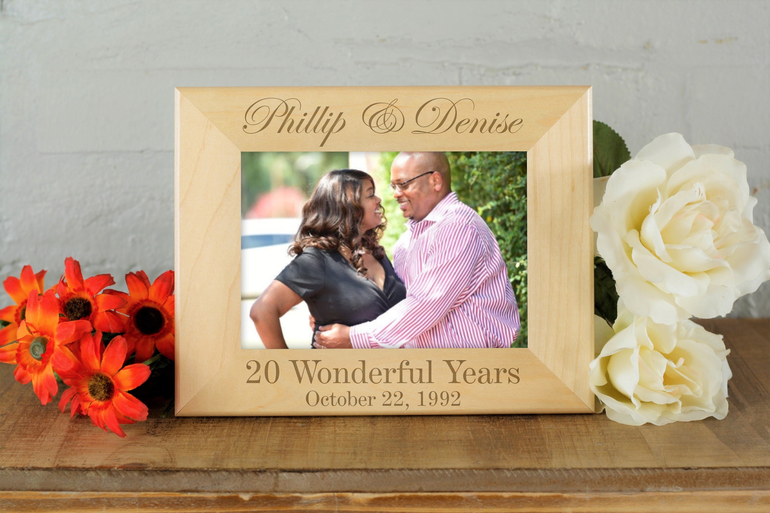 20th Anniversary, Picture Frame, Custom Picture Frame, Personalized ...