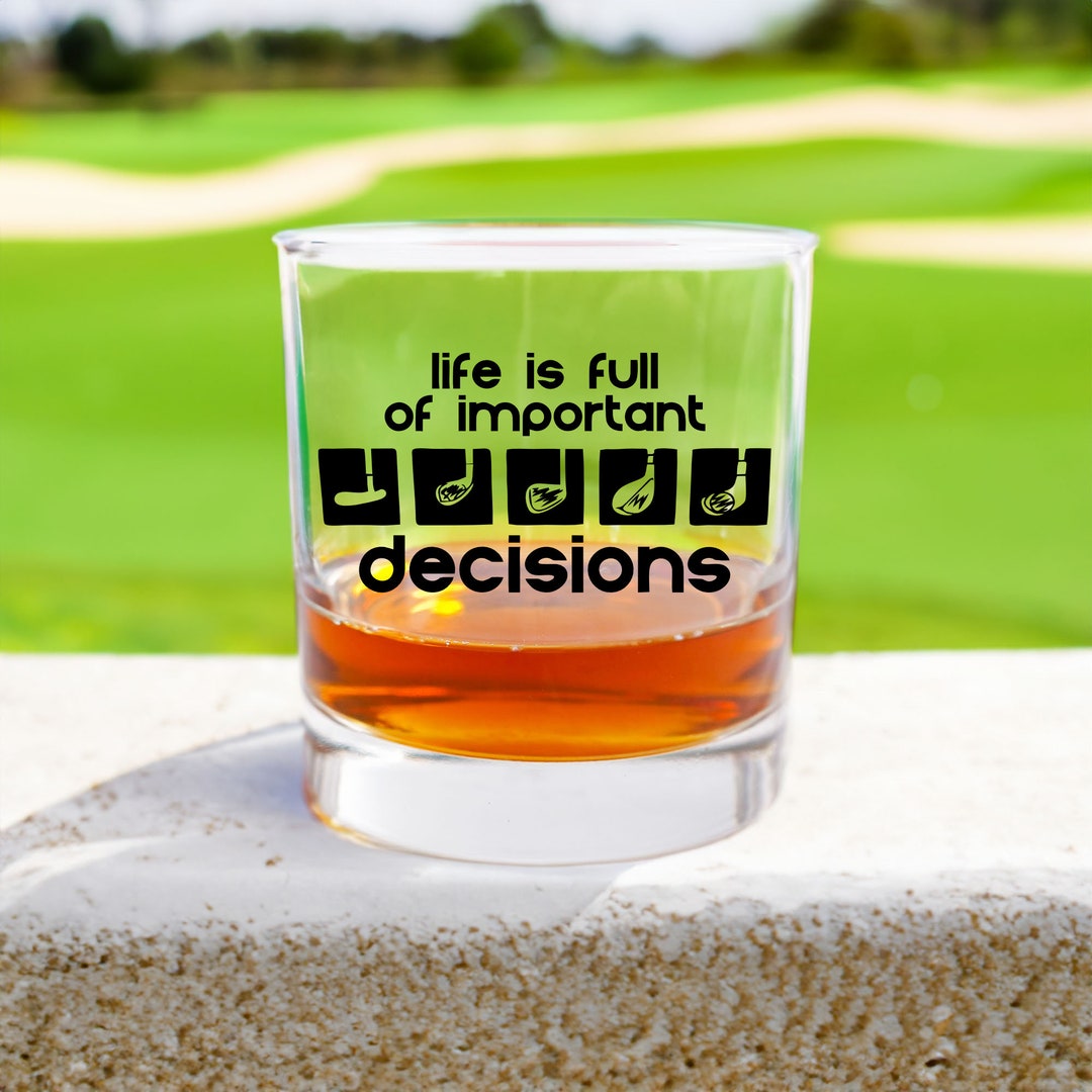 Golf Whiskey Glass, Gift for Him, Golf Bourbon Glass, Golf Lover Gift ...