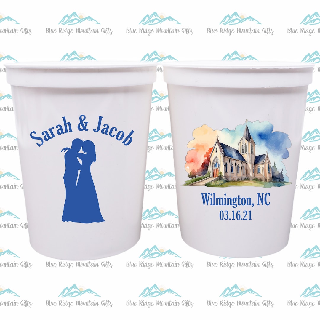 Plastic Wedding Cups, Full Color UV Printed, Personalized Wedding ...