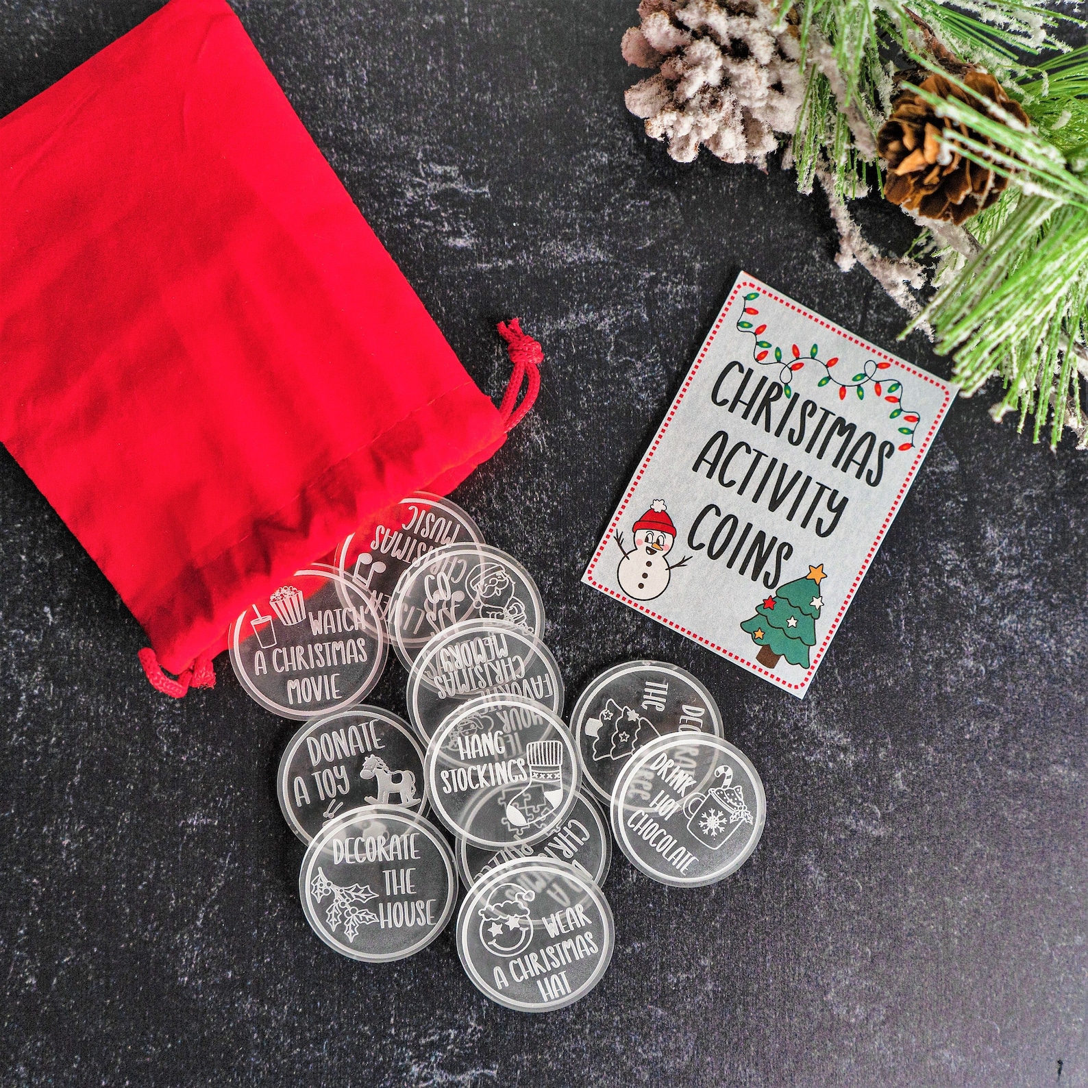 Christmas Activity Tokens Christmas Advent Calendar - Etsy