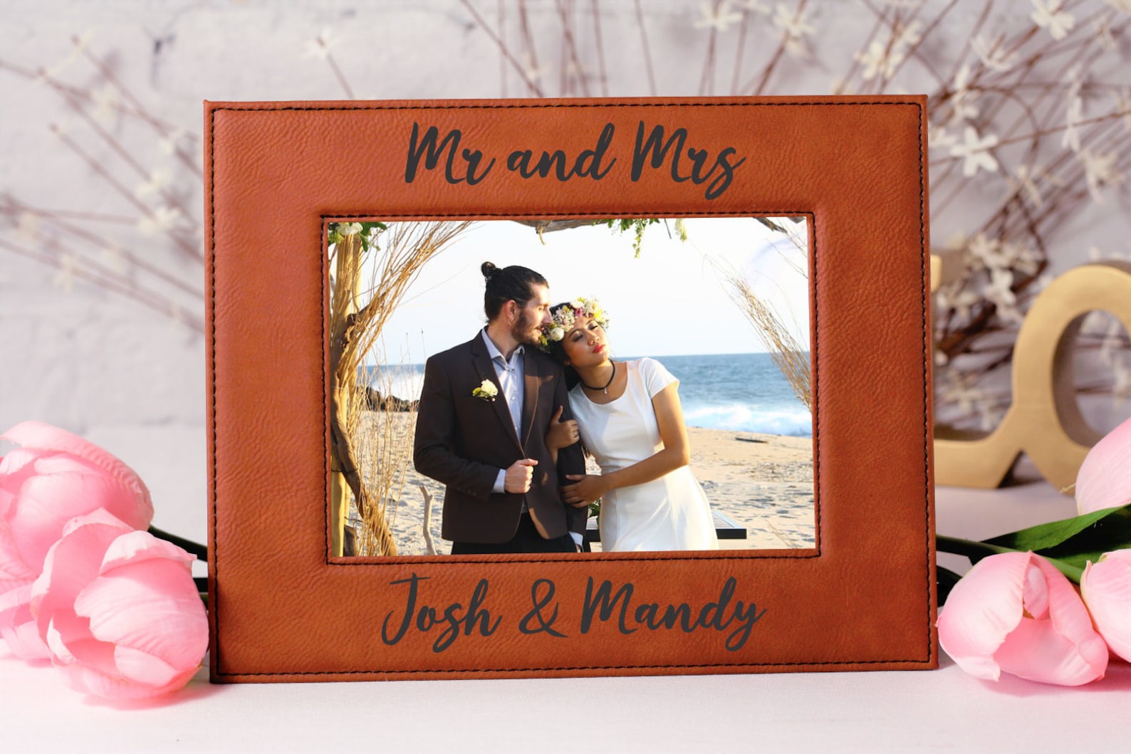 Just Married Picture Frame Custom Photo Frame Personalized | Etsy