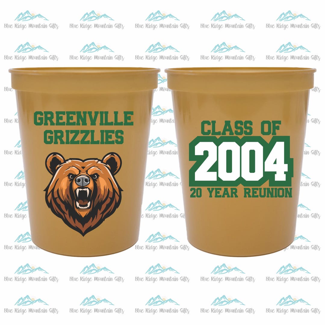Class Reunion Favors, Add Your Year and School Mascot, Stadium Cups ...