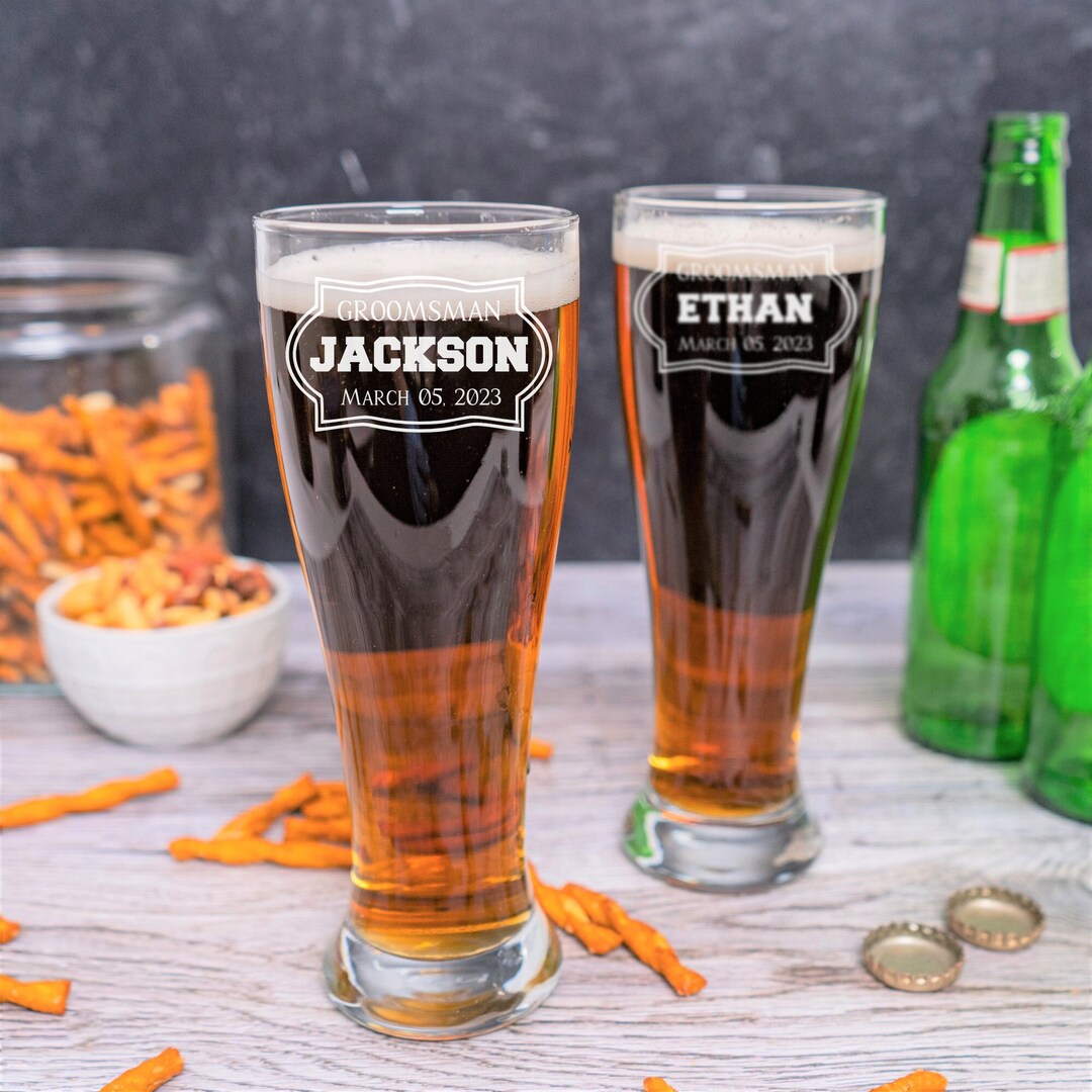 Personalized Beer Glass Set of 2, Custom Beer Glass, Gifts for Him ...
