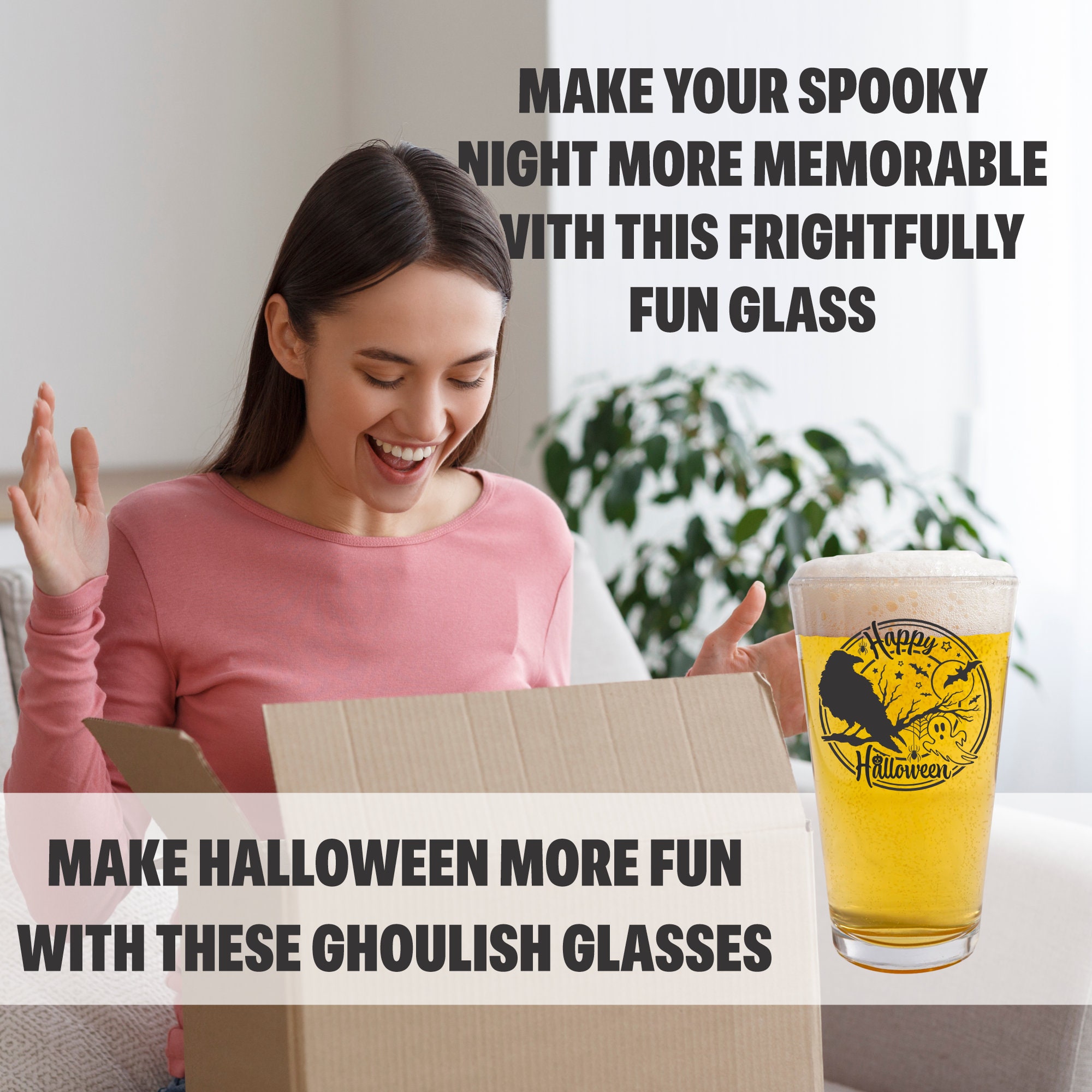 Halloween Barware, Fall Glass Cup, Halloween Pint, Unique Halloween ...