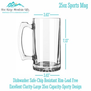 25oz Last Name Beer Mug, Clan Name Glass, Personalized Stein, Large Ale ...