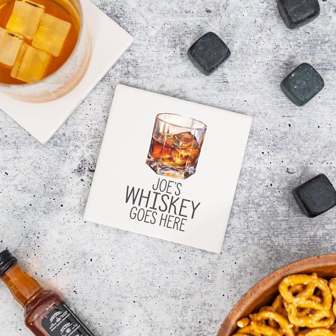 Personalized Whiskey Coaster, Whiskey Gift, Custom Drink Coaster ...