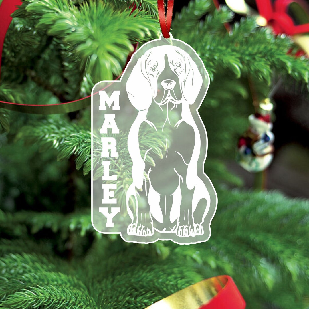 Beagle Ornament, Beagle Christmas Tree Ornament, Custom Pet Ornament ...
