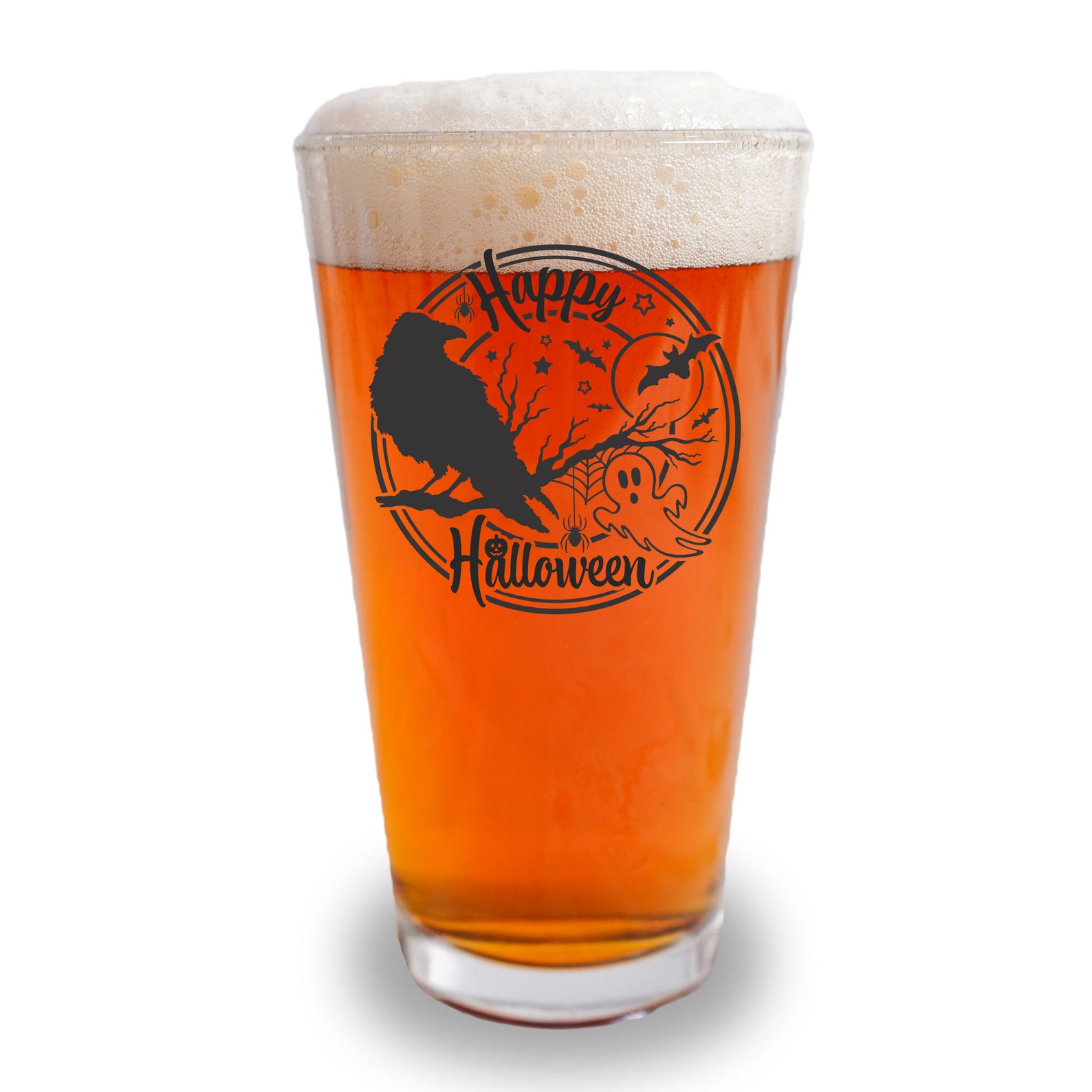 Halloween Barware, Fall Glass Cup, Halloween Pint, Unique Halloween ...
