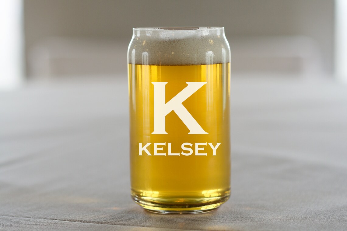 Beer Can Glass Set of 2 Personalized Glasses Custom Beer - Etsy