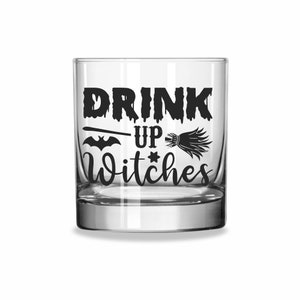 Spooky Whiskey Glass, Halloween Barware, Fall Glass Cup, Halloween ...