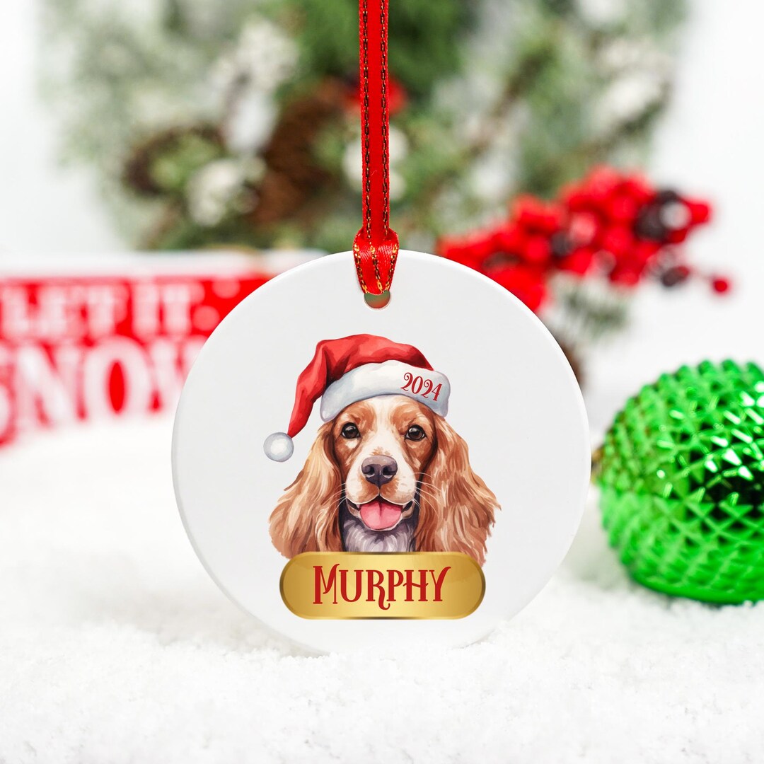 Cocker Spaniel Custom Ornament, Personalized Ceramic Dog Ornament, Gift ...