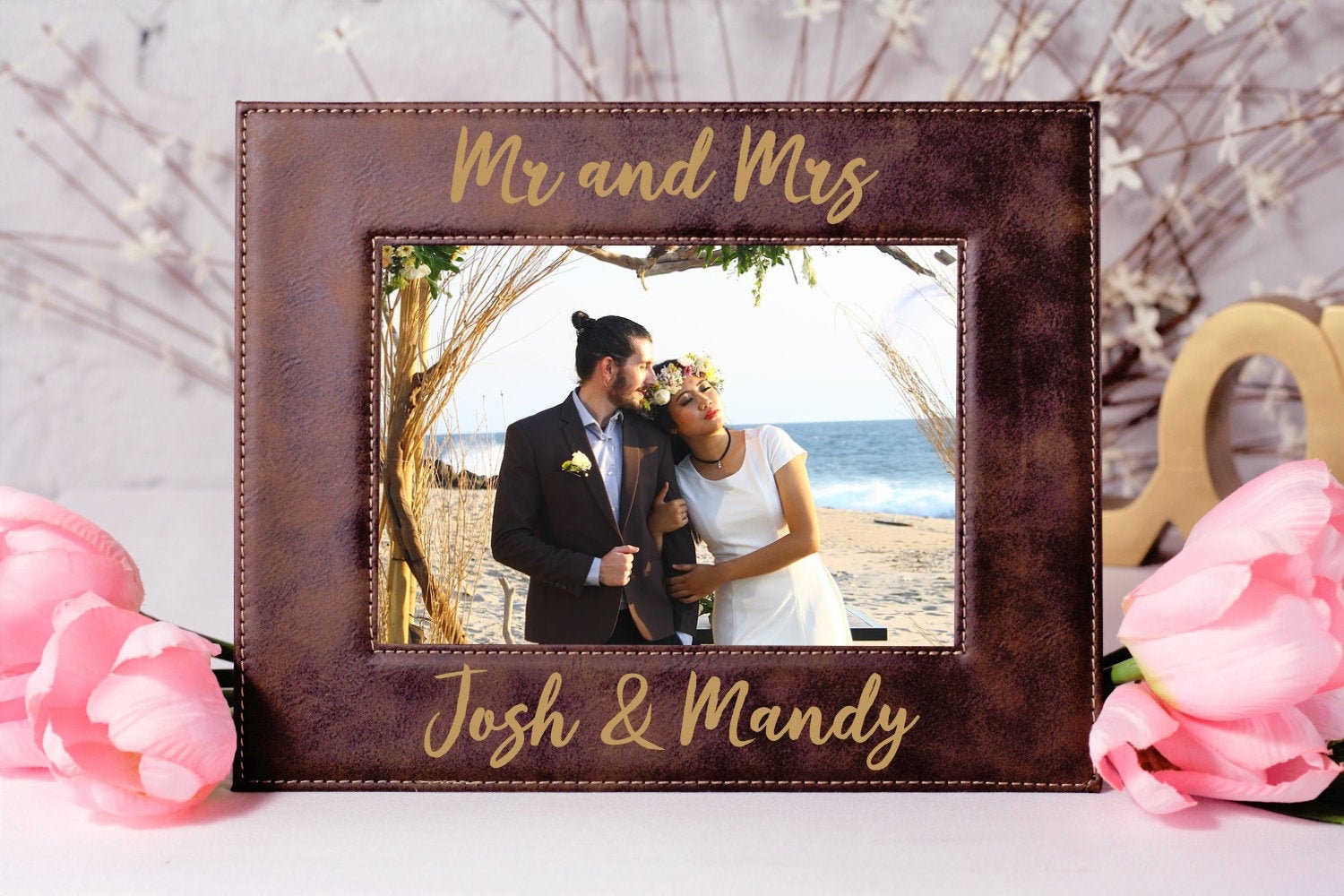 Just Married Picture Frame Custom Photo Frame Personalized | Etsy