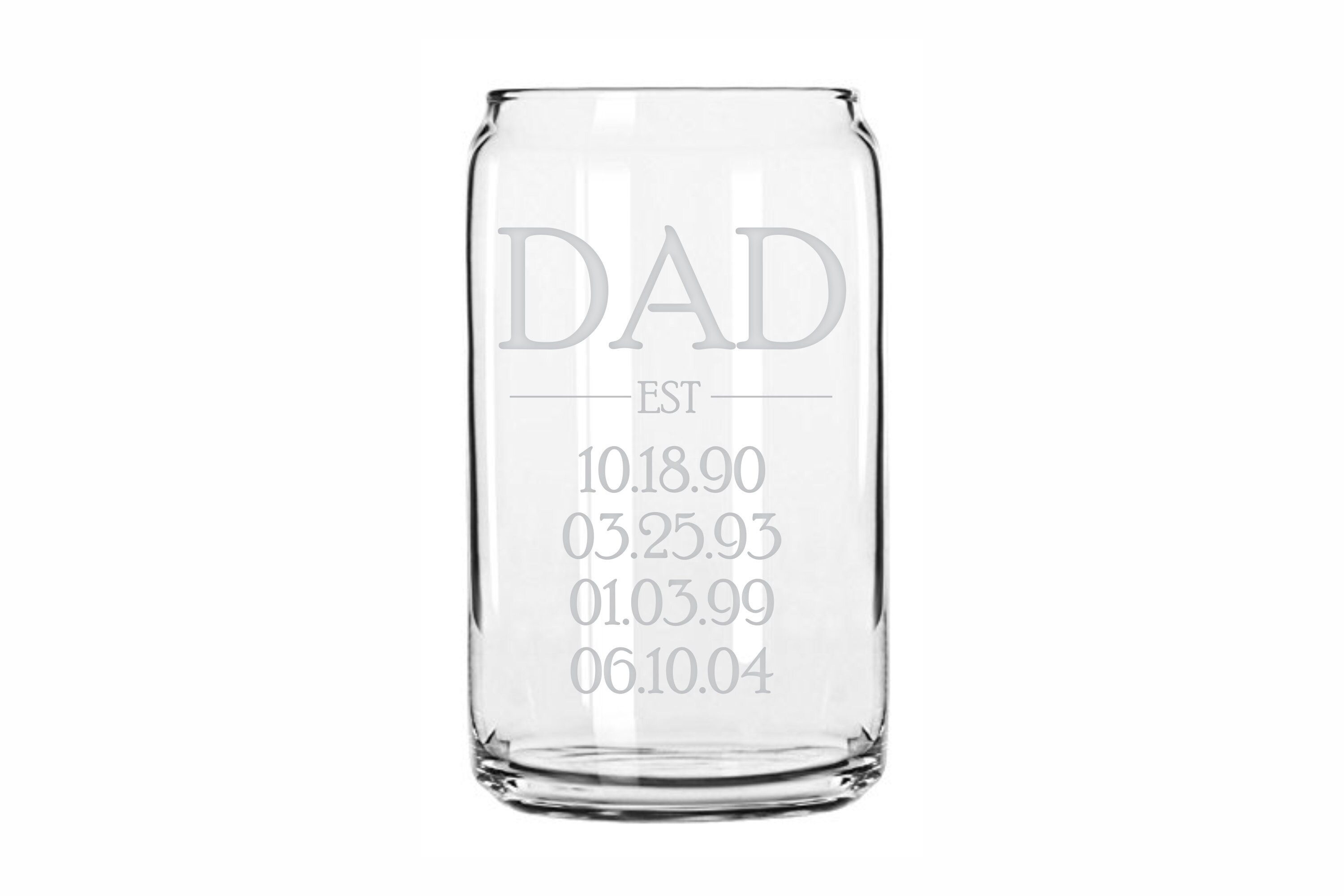 Fathers Day Glass Happy Fathers Day Gift for Dad Dad Est | Etsy