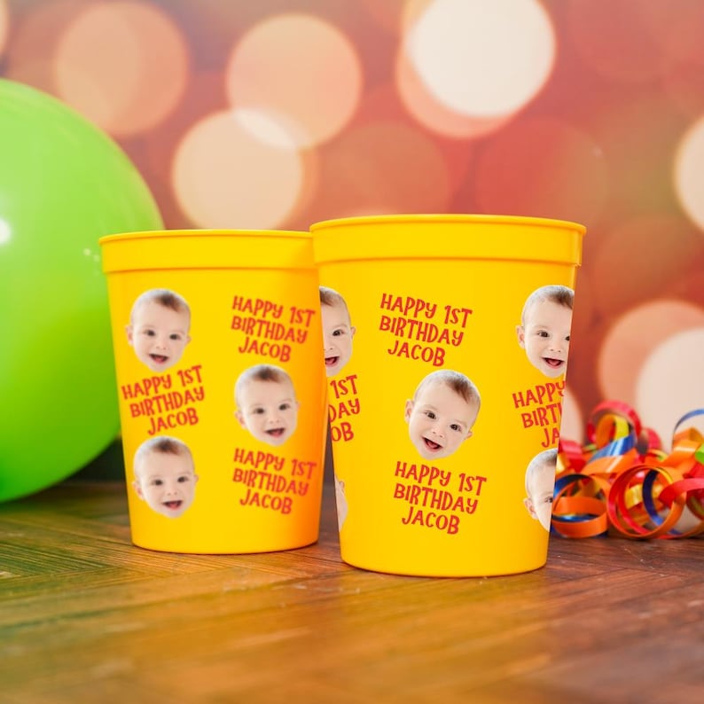 1st Birthday Party Cups, Easy to Customize and Quick Production, 10 Cup ...