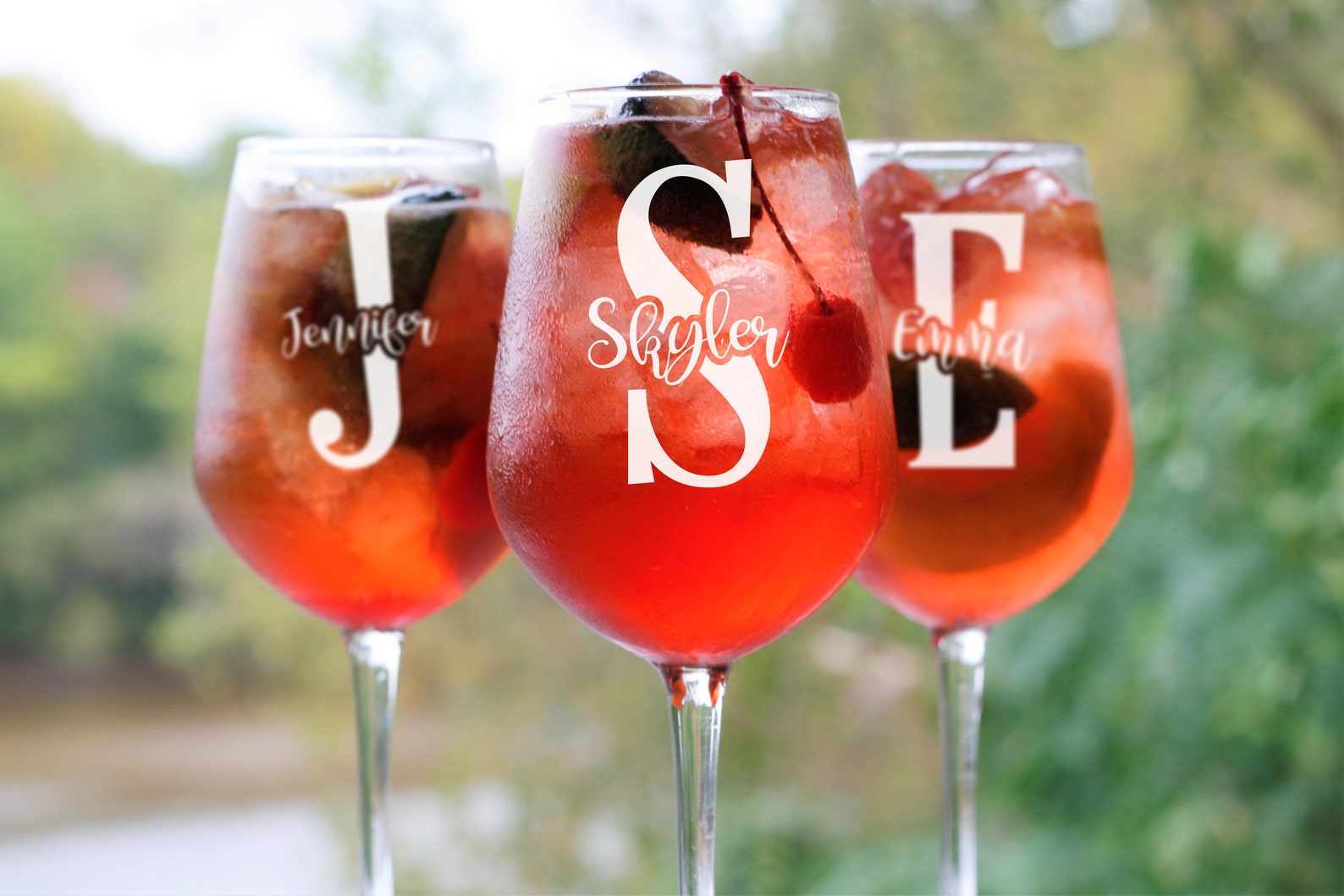 Personalized Wine Glass Set of 4, Custom Wedding Party Wine Glass ...