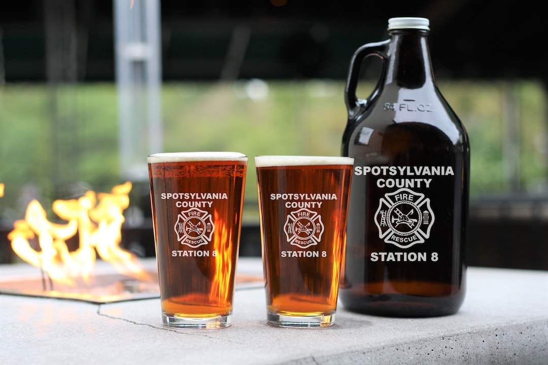 Firefighter, Firefighter Gift, Personalized Growler, Maltese Cross ...
