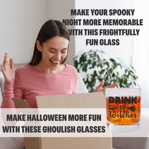 Spooky Whiskey Glass, Halloween Barware, Fall Glass Cup, Halloween ...