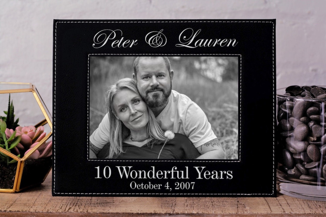 10th Anniversary Gift, 10 Year Anniversary, Personalized Photo Frame ...